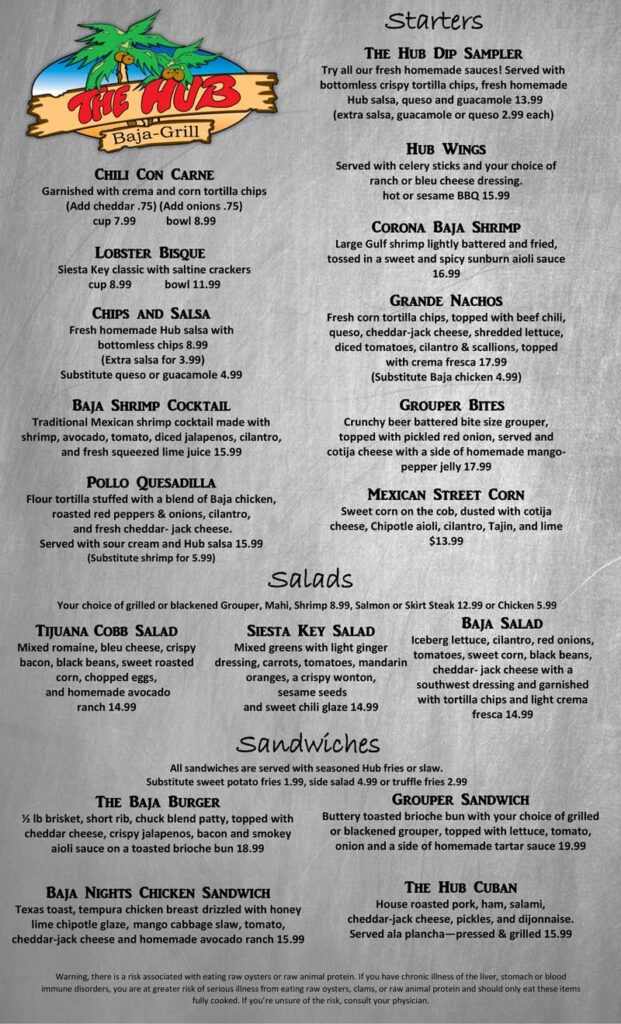 Our Menus | The Hub Baja Grill